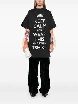 Balenciaga Keep Calm T-Shirt In Black - 40% Off | Editorialist