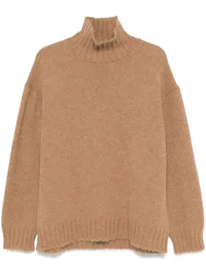 JIL SANDER High-neck Sweater - Brown