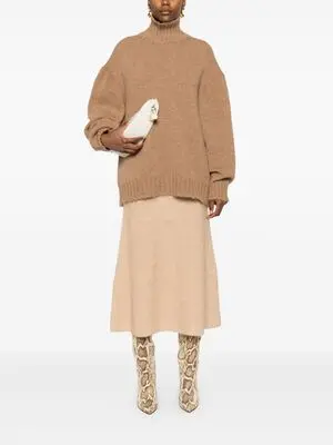 JIL SANDER High-neck Sweater - Brown