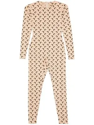 MARINE SERRE Jersey Moon Jumpsuit - Neutrals