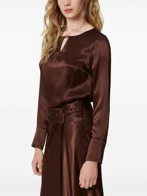 TWINSET Appliqué-logo Satin Blouse