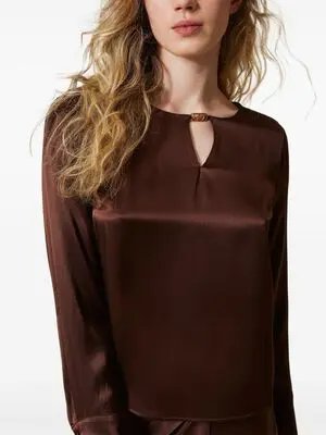 TWINSET Appliqué-logo Satin Blouse