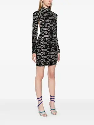 Philipp Plein Monogram-embellished Mini Dress