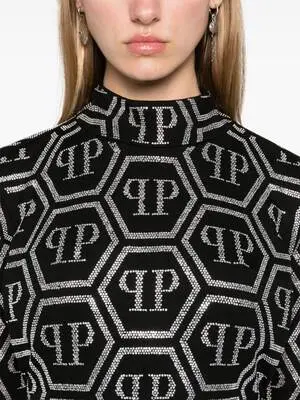 Philipp Plein Monogram-embellished Mini Dress
