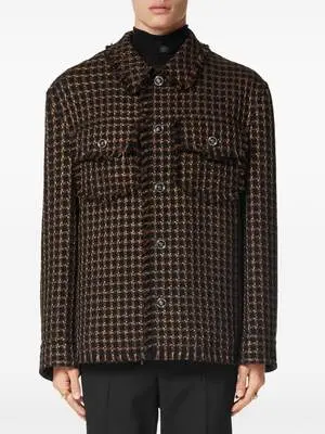 Versace Plaid Shirt Jacket - Brown