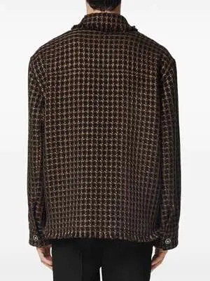 Versace Plaid Shirt Jacket - Brown