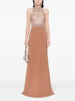 Jenny Packham Orion Crystal-embellished Gown - Brown