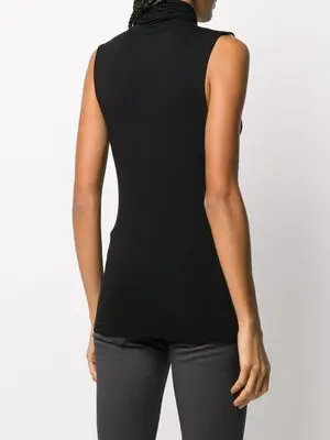 Majestic Filatures Roll-neck Sleeveless Top