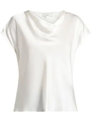 Vince Cowl-neck Silk Blouse - Neutrals