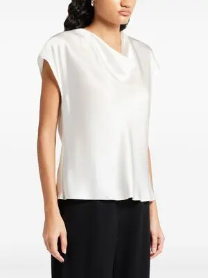 Vince Cowl-neck Silk Blouse - Neutrals