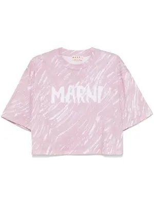 Marni Scribble Logo T-shirt - Pink