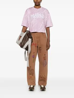 Marni Scribble Logo T-shirt - Pink