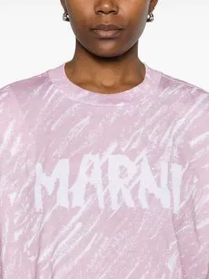 Marni Scribble Logo T-shirt - Pink