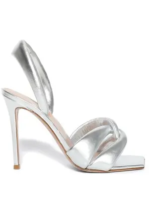 GIANVITO ROSSI 100mm Metallic Leather Sandals