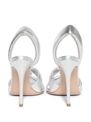 GIANVITO ROSSI 100mm Metallic Leather Sandals