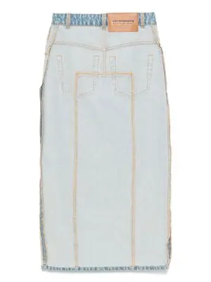 Vetements Inside-out Denim Midi Skirt - Blue
