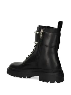 Moschino Faux-pearl Combat Boots