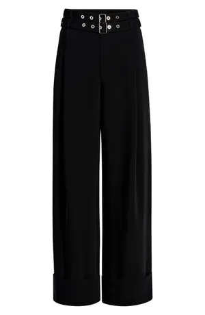Cinq À Sept Cortina Belted Wide Leg Pants - Black