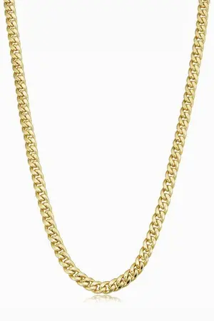 ORADINA 14k Gold Cuban Chain Necklace - Yellow Gold