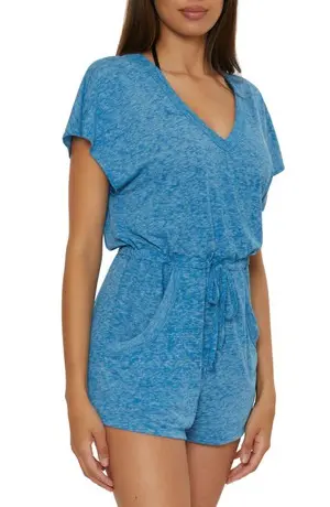BECCA By Rebecca Virtue Burnout Jersey Cover-up Romper - Lagoon