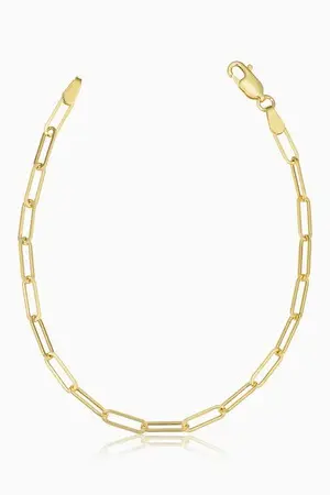 ORADINA 14k Solid Gold Venice Link Bracelet - Yellow Gold