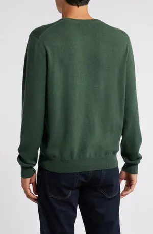 Lorenzo Uomo Merino Wool And Cashmere Crewneck Sweater - Kale