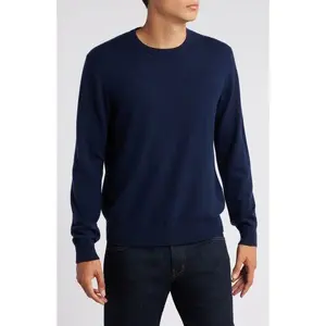 Lorenzo Uomo Merino Wool And Cashmere Crewneck Sweater - Midnight