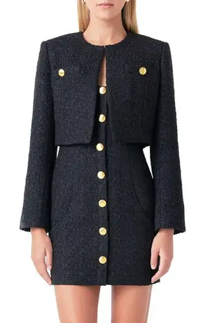 Endless Rose Crop Tweed Jacket