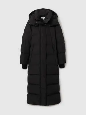 REISS Dalby Longline Hooded Puffer Coat