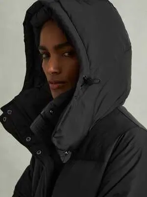 REISS Dalby Longline Hooded Puffer Coat