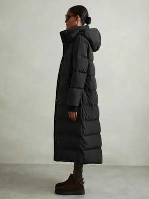 REISS Dalby Longline Hooded Puffer Coat