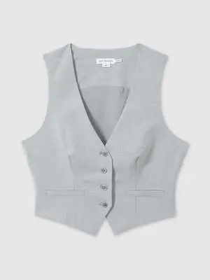 Good American Sharkskin Suit Waistcoat