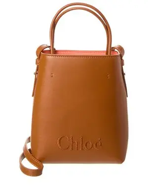 Chloé Chloé Sense Micro Leather Bucket Bag - Brown