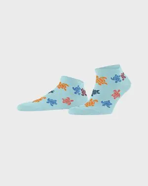 Vilebrequin X Falke Turtle Print Crew Socks - Blue