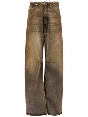 MAISON MARGIELA Wide Leg Denim Jeans - Brown