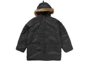 Supreme Washed Flight Satin N 3b Parka Jacket - Black