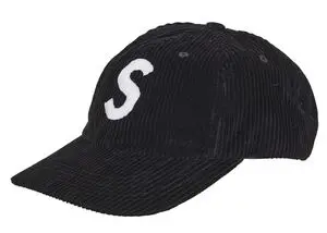 Supreme Corduroy S Logo 6-panel Cap - Black