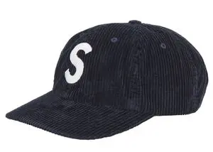 Supreme Corduroy S Logo 6 Panel Cap Navy Blue