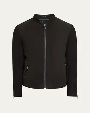SAVAS Leather Racer Jacket - Black