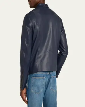 SAVAS Leather Racer Jacket - Black