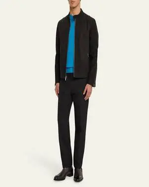 SAVAS Leather Racer Jacket - Black
