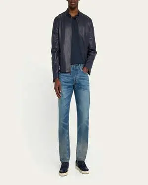 SAVAS Leather Racer Jacket - Black