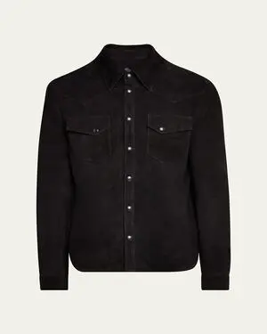 SAVAS Lowry Leather Overshirt - Black