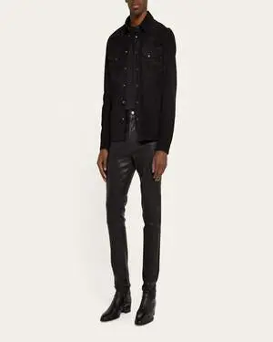 SAVAS Lowry Leather Overshirt - Black