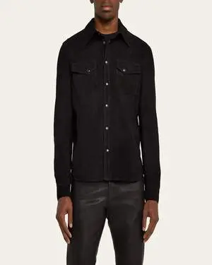 SAVAS Lowry Leather Overshirt - Black