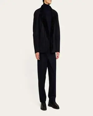 Giorgio Armani Suede Shearling Jacket