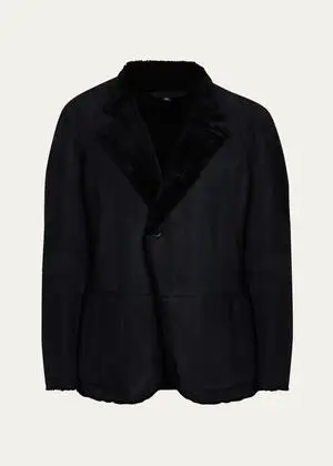 Giorgio Armani Suede Shearling Jacket