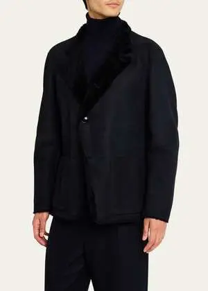 Giorgio Armani Suede Shearling Jacket