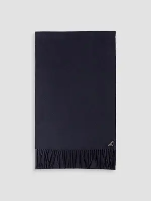 Prada Silk And Cashmere Scarf Blue