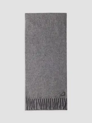Prada Silk And Cashmere Scarf Grey